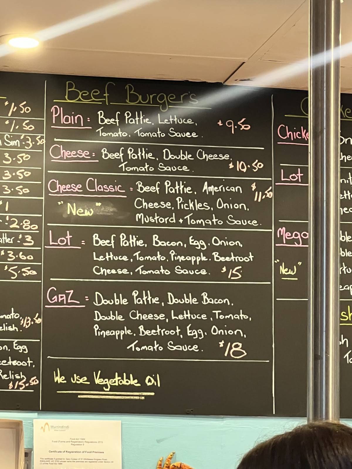 Menu at Kinglake Fish ‘N' Chippery restaurant, Kinglake