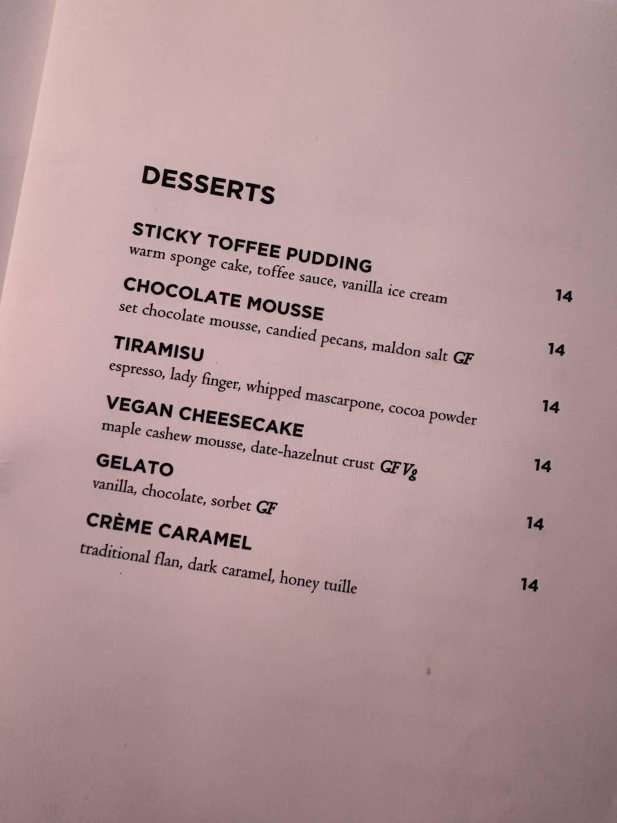 Menu at HEIST Restaurant + Wine Club, Kingston