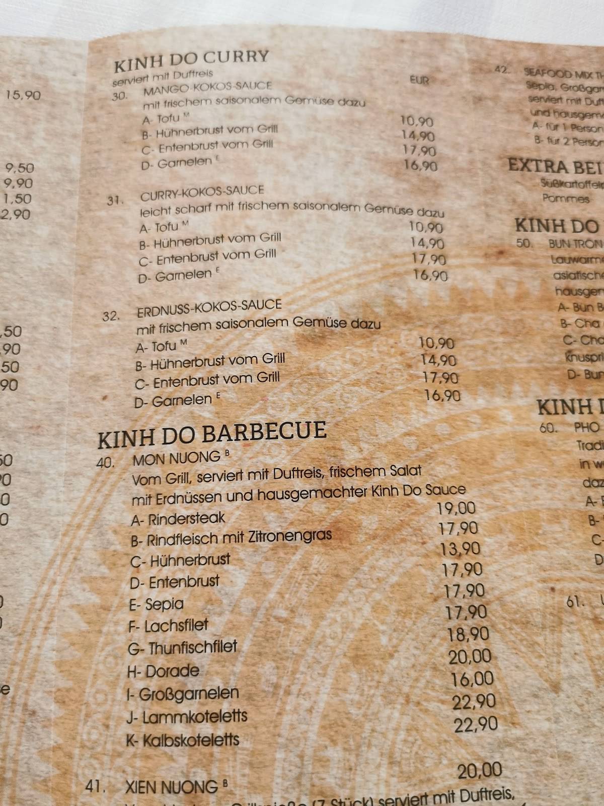 Speisekarte von Kinh Do Magdeburg restaurant, Magdeburg