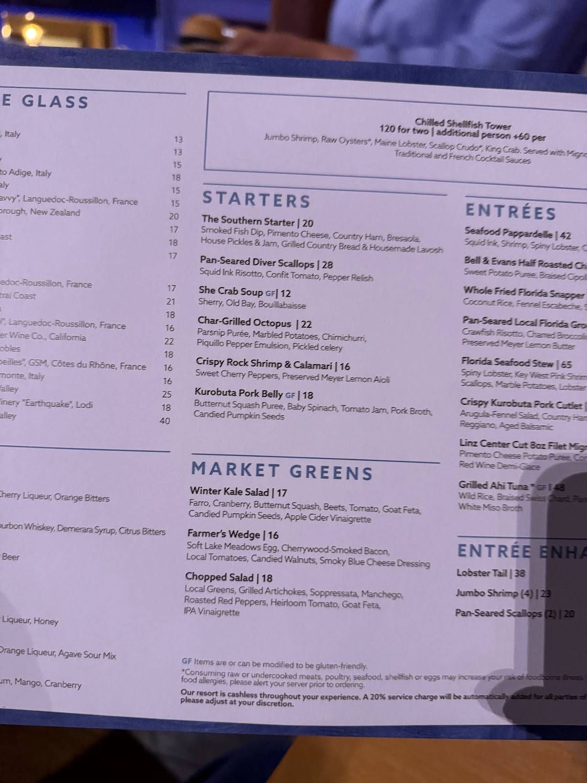 Menu at MOOR restaurant, Kissimmee