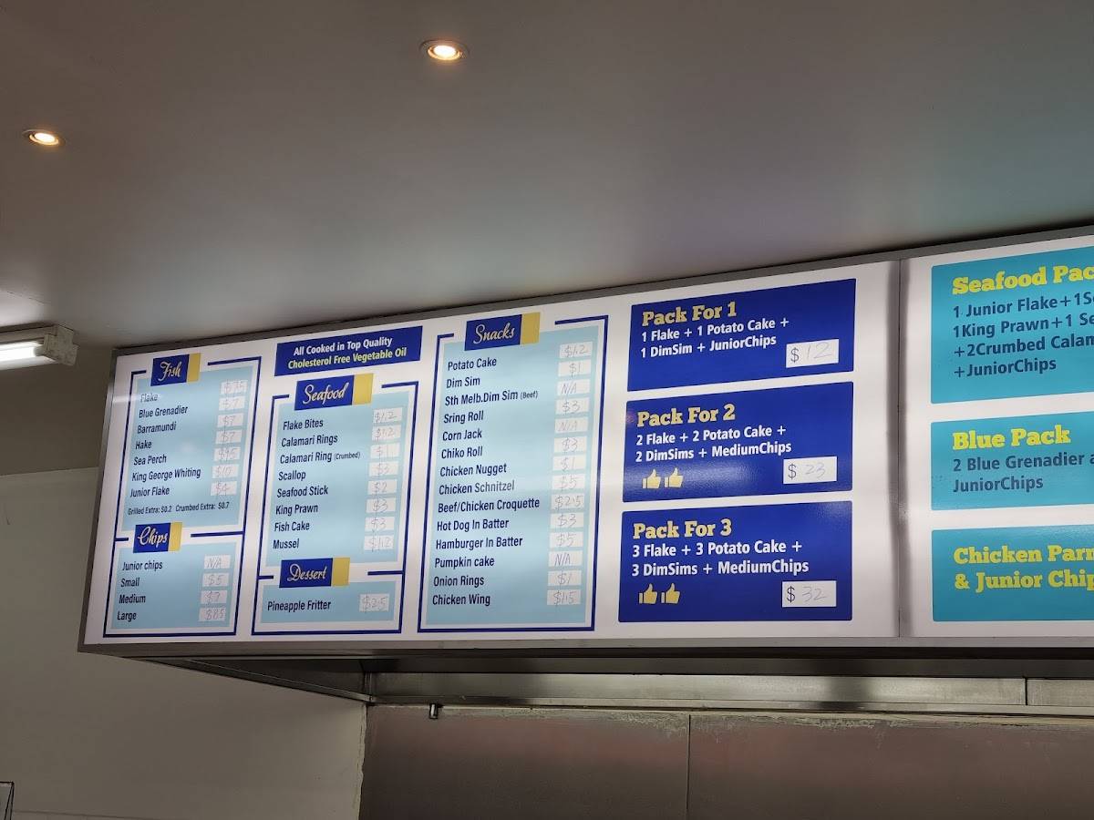 Menu at Cleo's Quality Fish & Chips fast food, Knoxfield