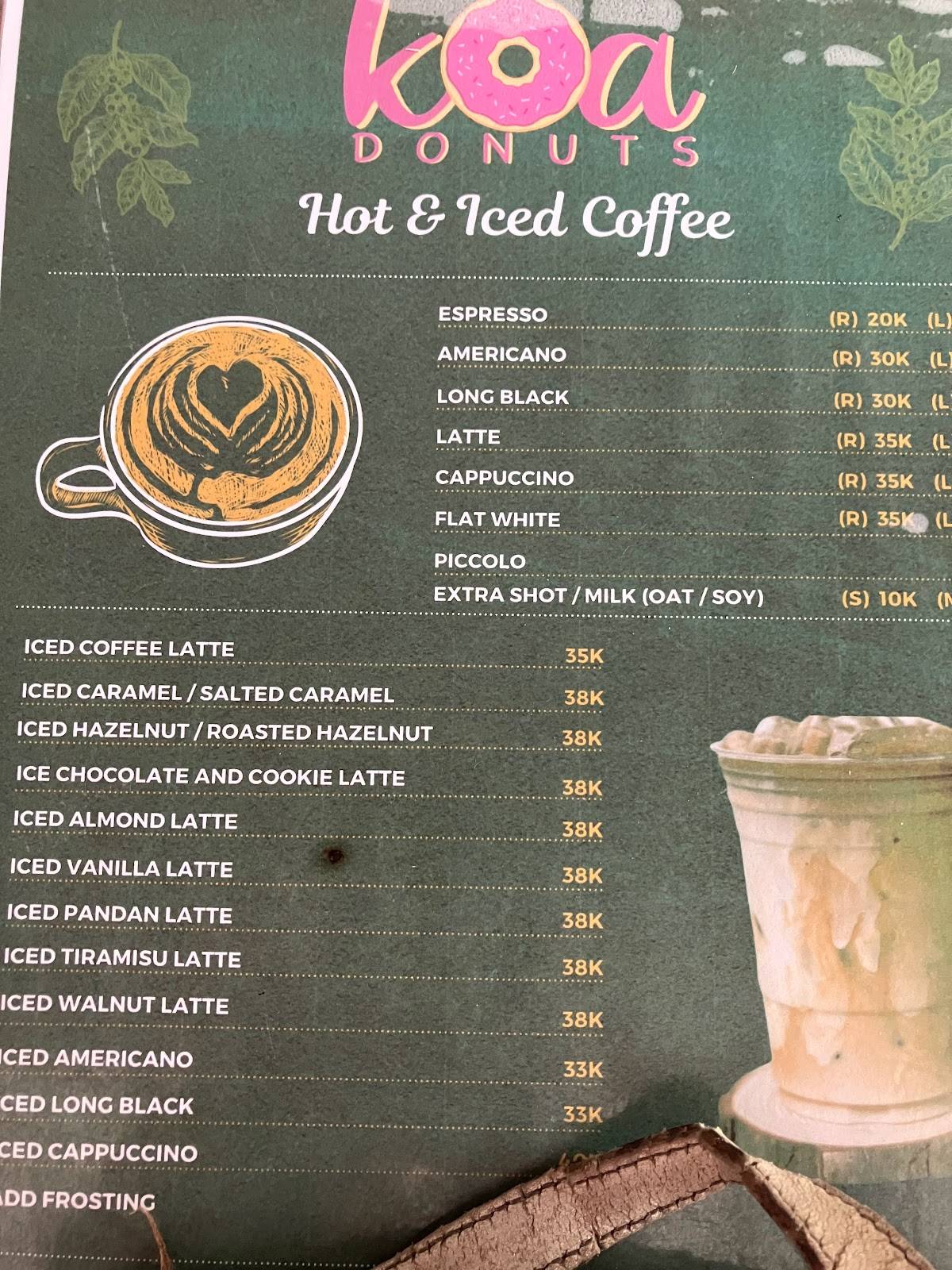 Menu at Koa Donuts Nusa Lembongan & Surf Lesson, Lembongan
