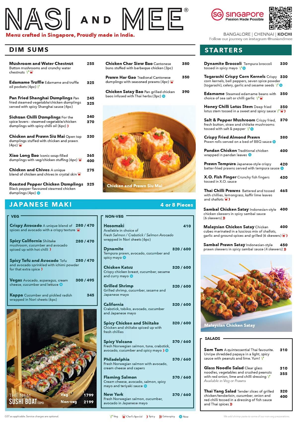 Menu at Nasi and Mee - Kochi, Kochi