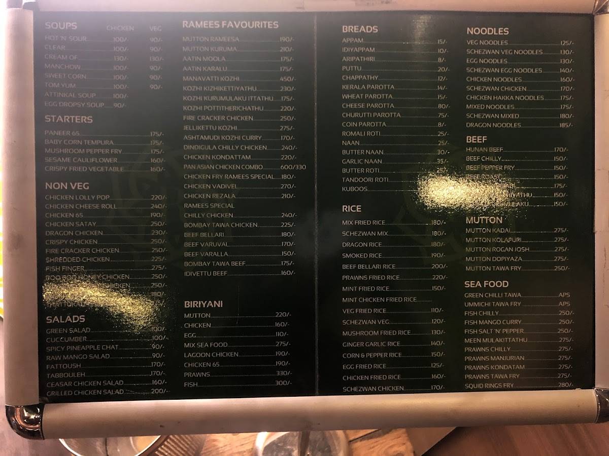 Menu at Ramees Restaurant, Kottiyam, VM8G+84C