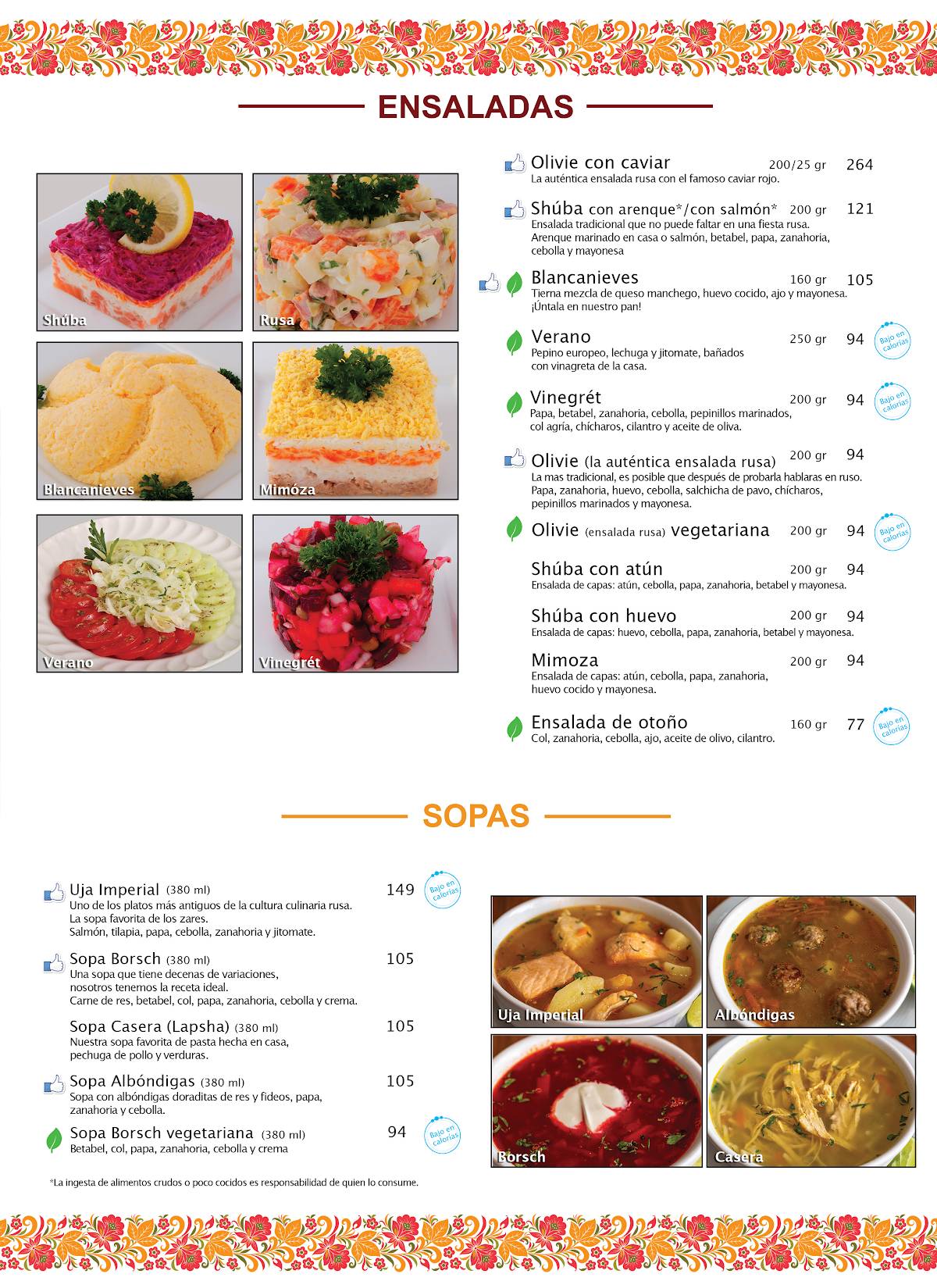 Carta del restaurante Kolobok La Terraza Palacio Coyoacan Mitikah, Mexico