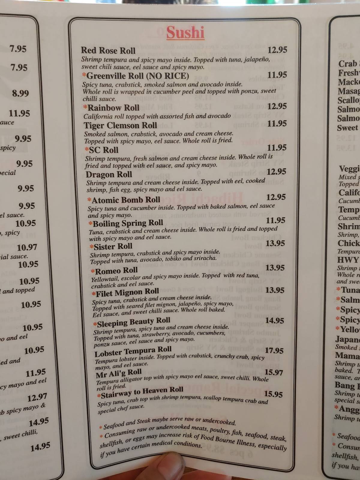 Menu at Konnichiwa of Spartanburg restaurant, Spartanburg