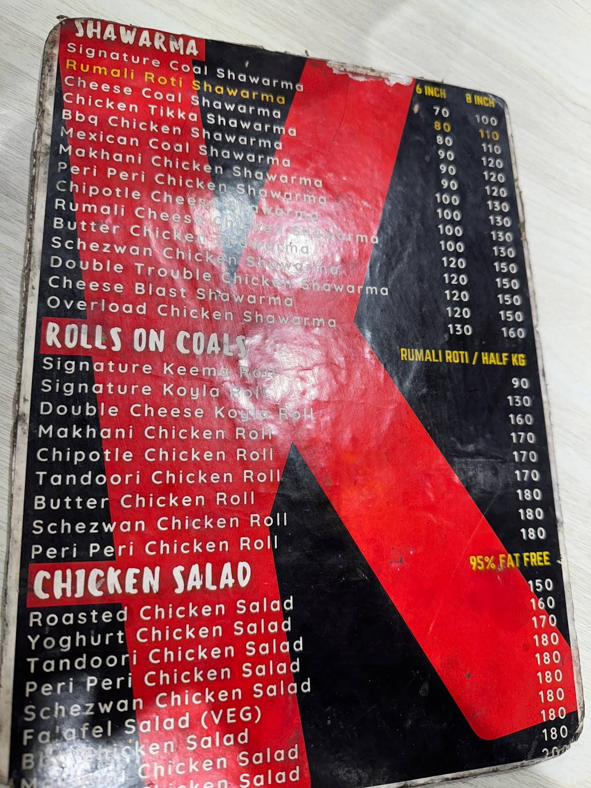Menu at Koyla Shawarma and Rolls, Thane
