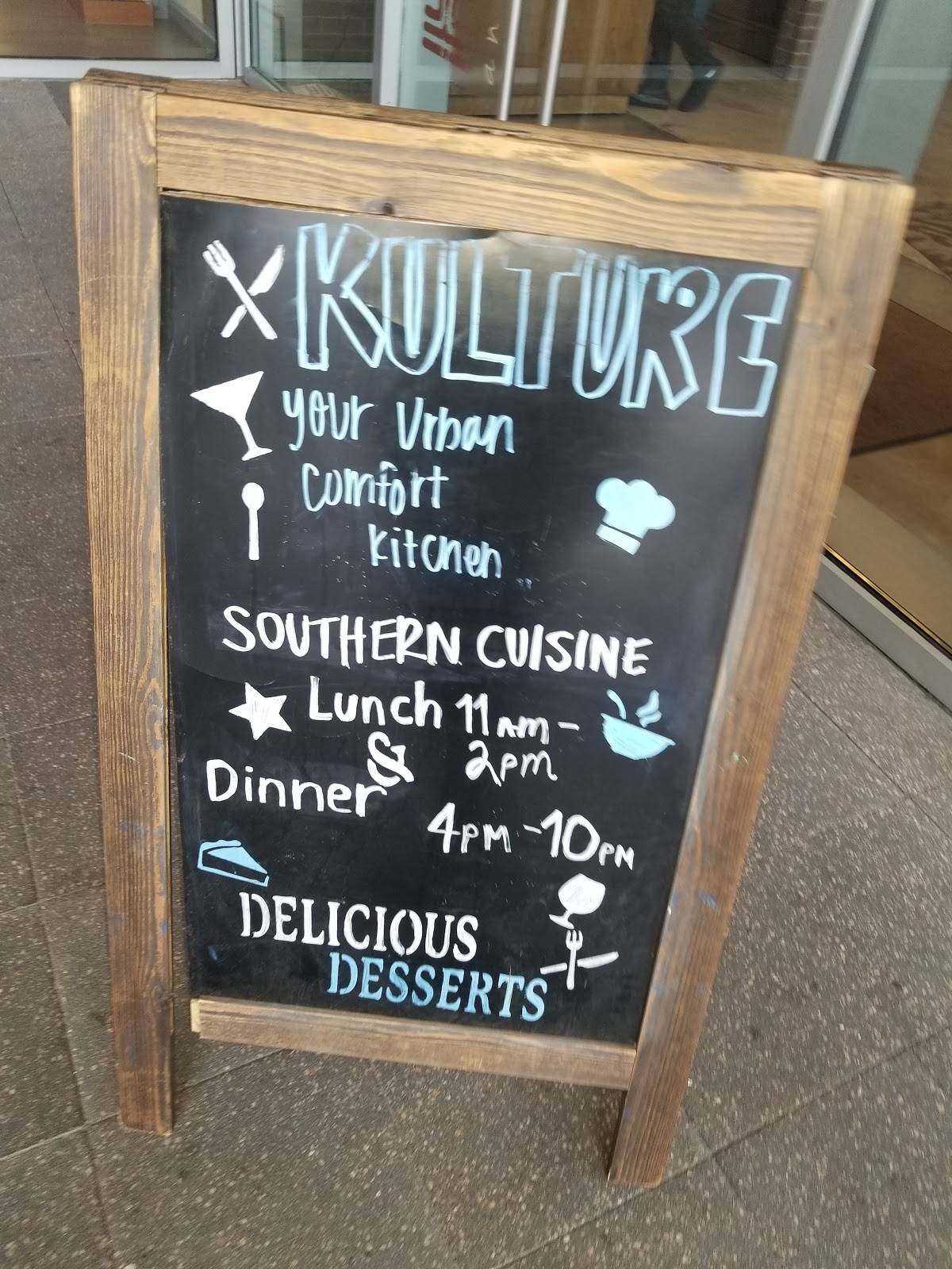 Menu at Kulture restaurant, Houston