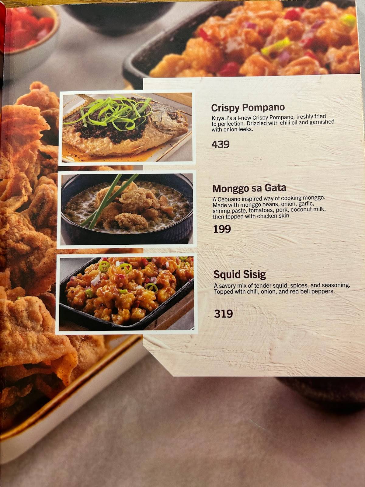 Menu at Kuya J - Ayala Malls Solenad 3 restaurant, Santa Rosa, Ground ...