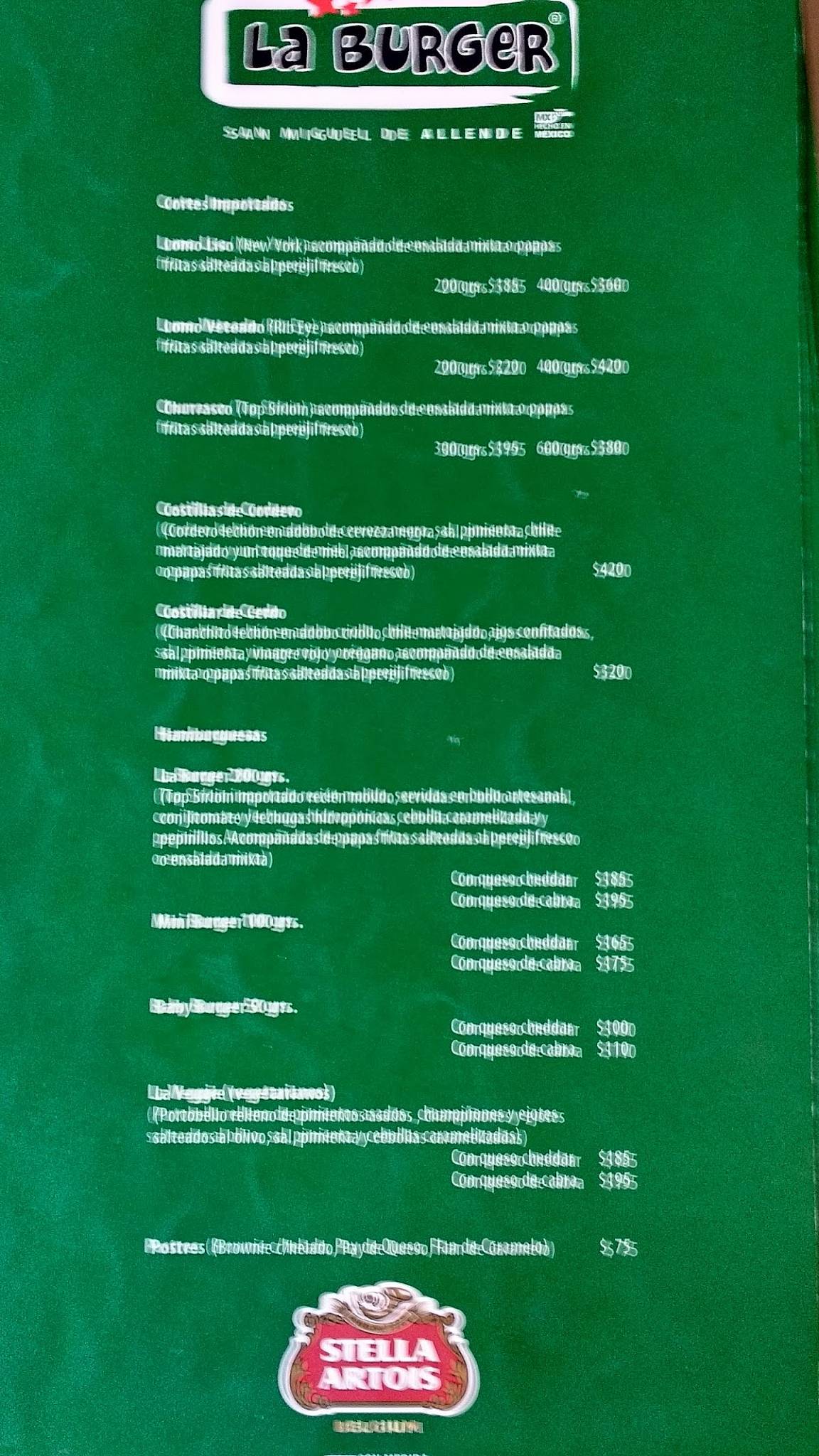 Menu at LA BURGER / Guanajuato restaurant, Guanajuato, Carr. Guanajuato ...