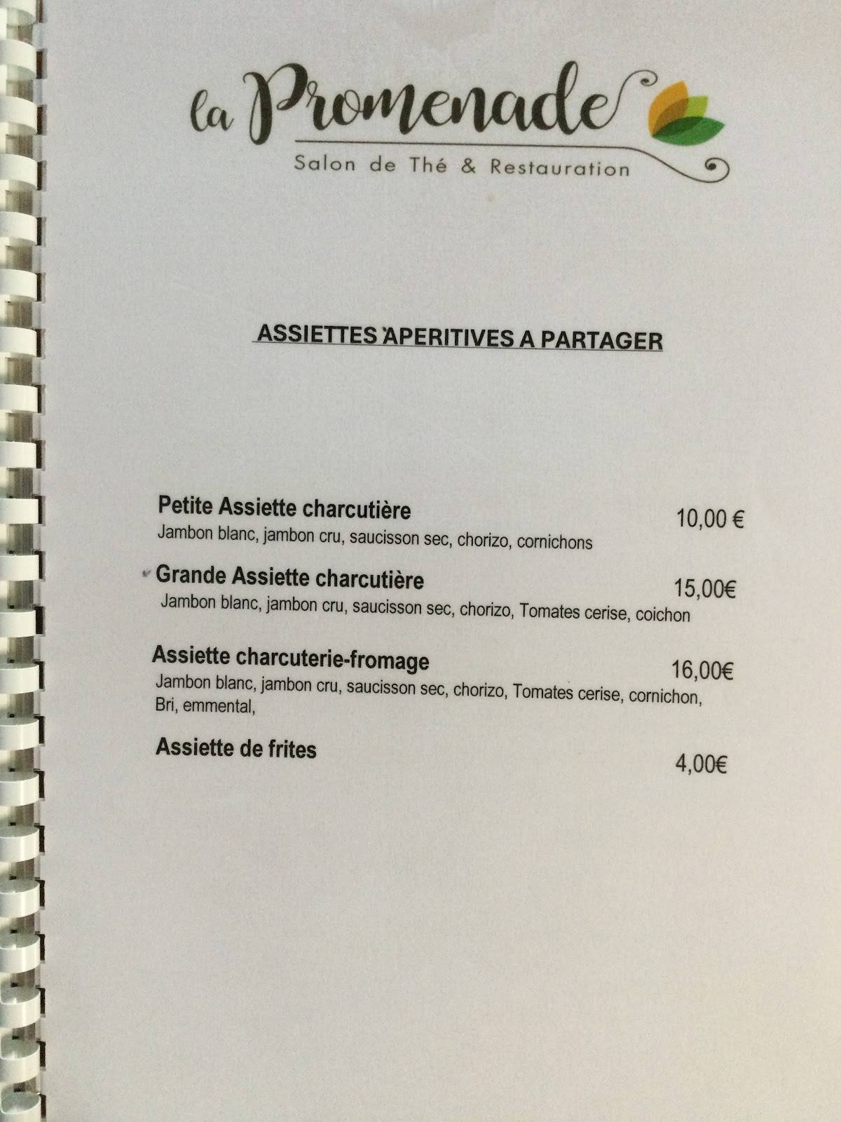 Menu au LA PROMENADE restaurant, Sermoise-sur-Loire, RD 13 La Levée