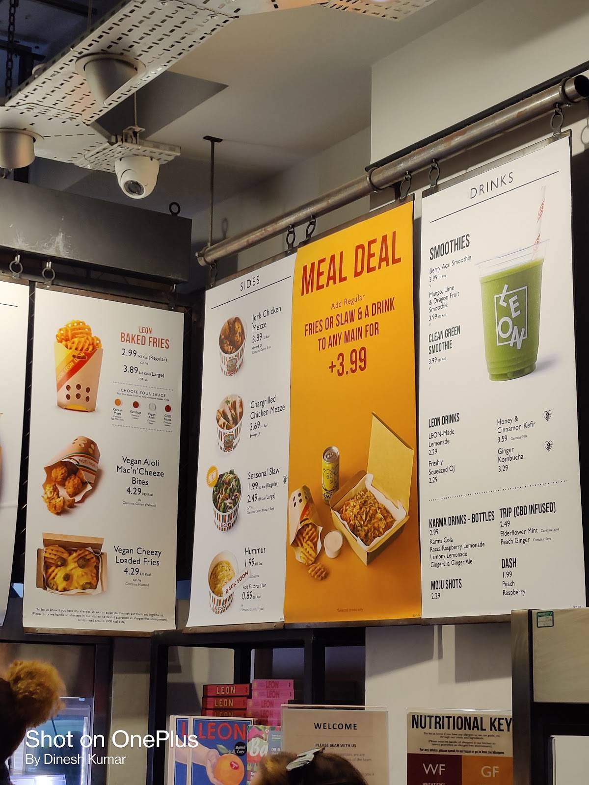 Menu at LEON Victoria Station (concourse level) restaurant, London