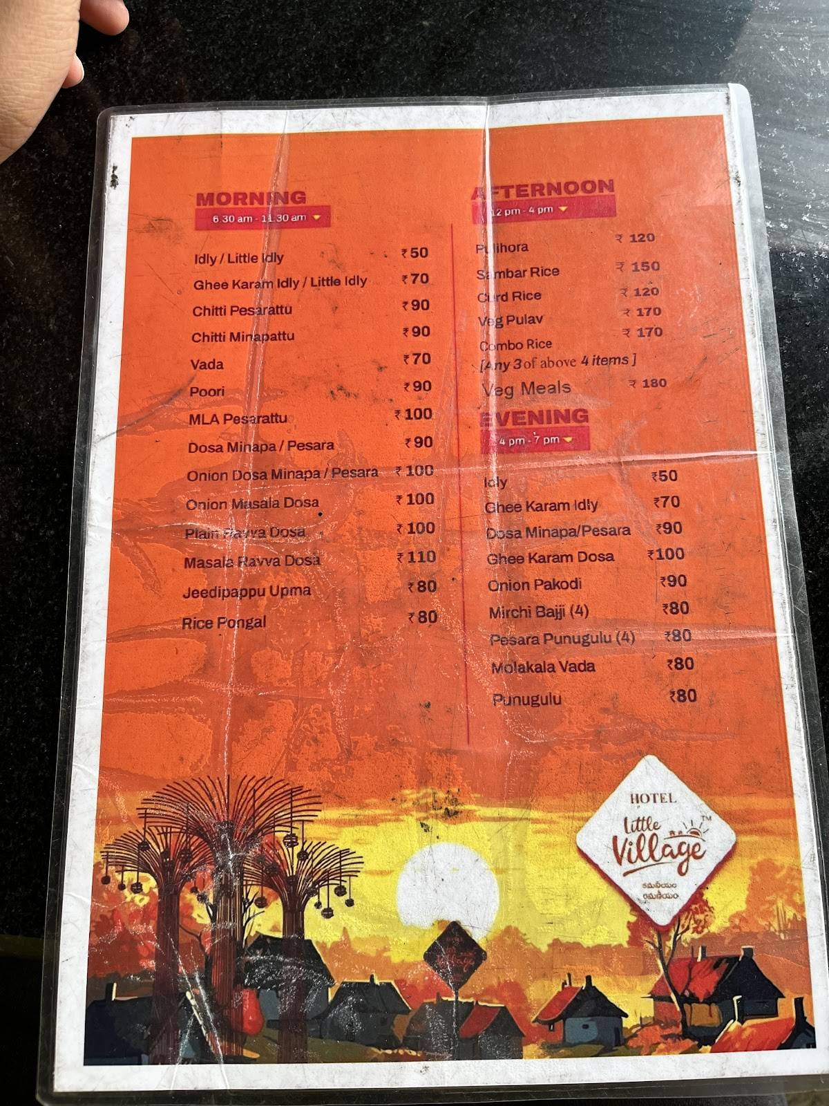 Menu at LITTLE VILLAGE - SURYAPET, Pillala Marri Rural