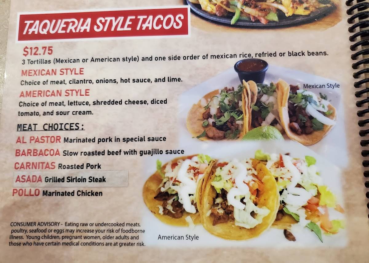 Menu at La Banda Mexican Grill restaurant, Waterville