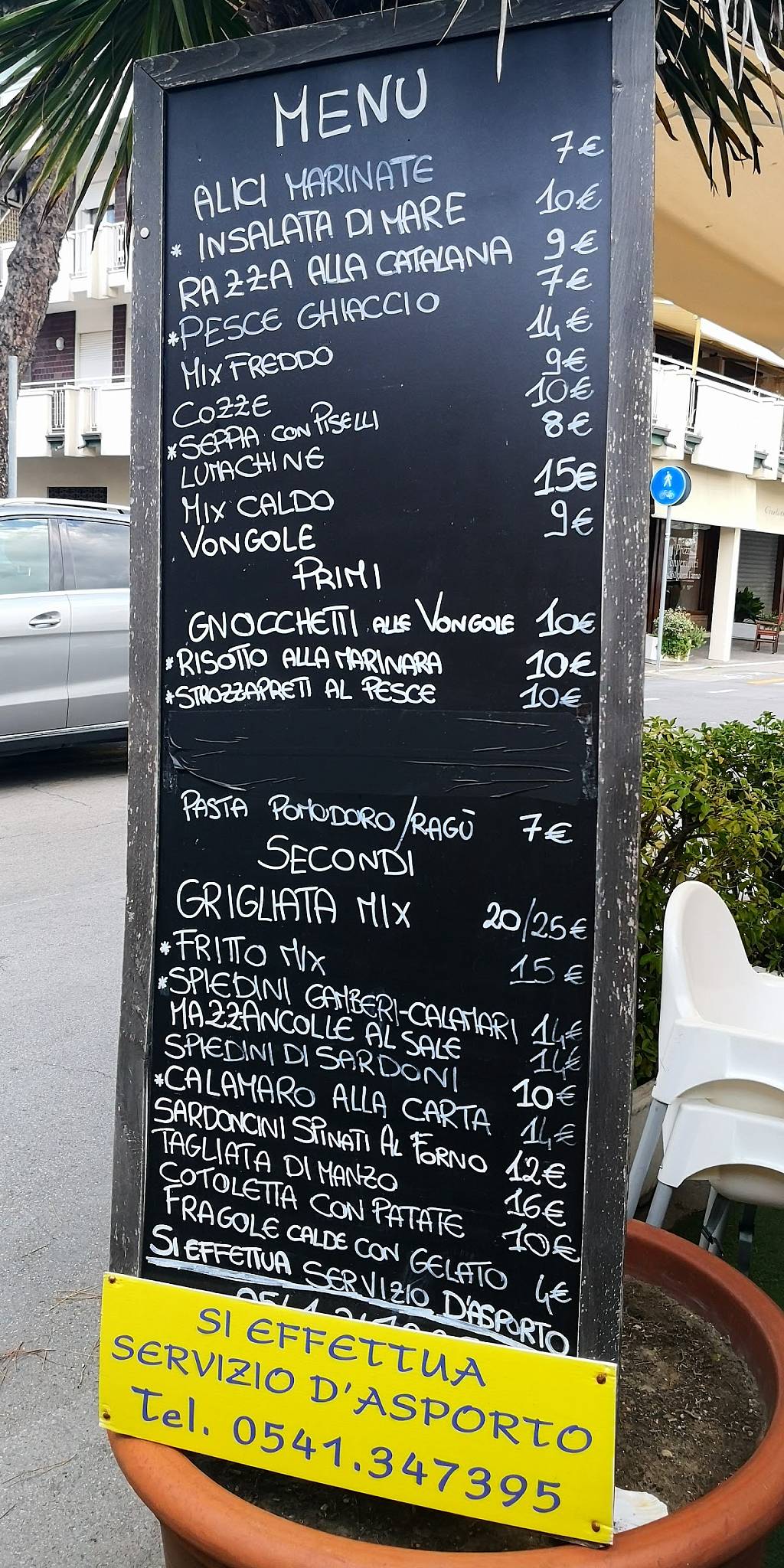 Menu da La Baracca, Bellaria