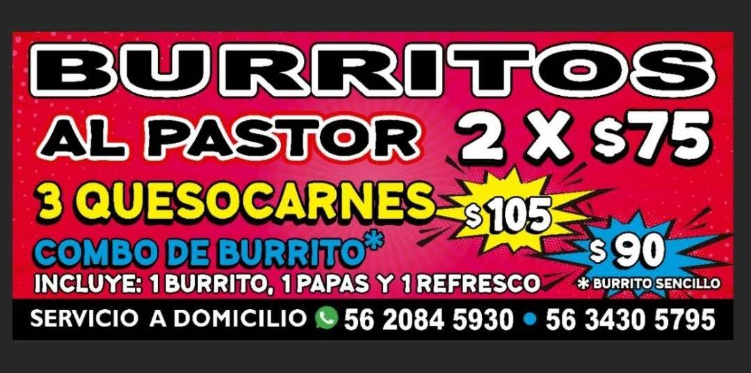 Carta del restaurante La Burrería Azteca, Ecatepec