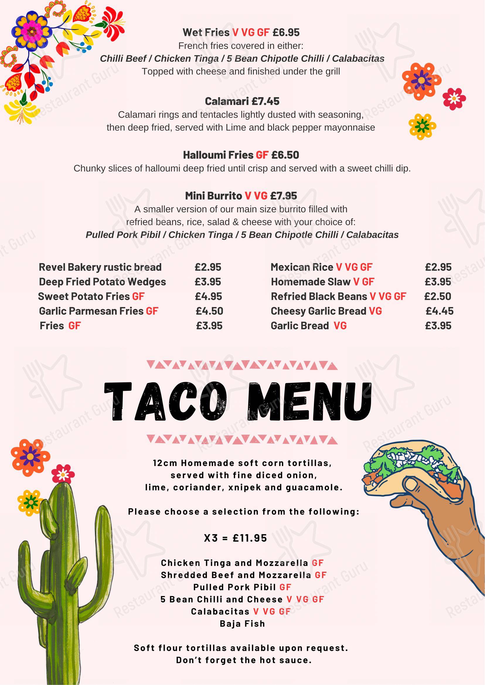 Menu at La Casa Loco restaurant, Rugby