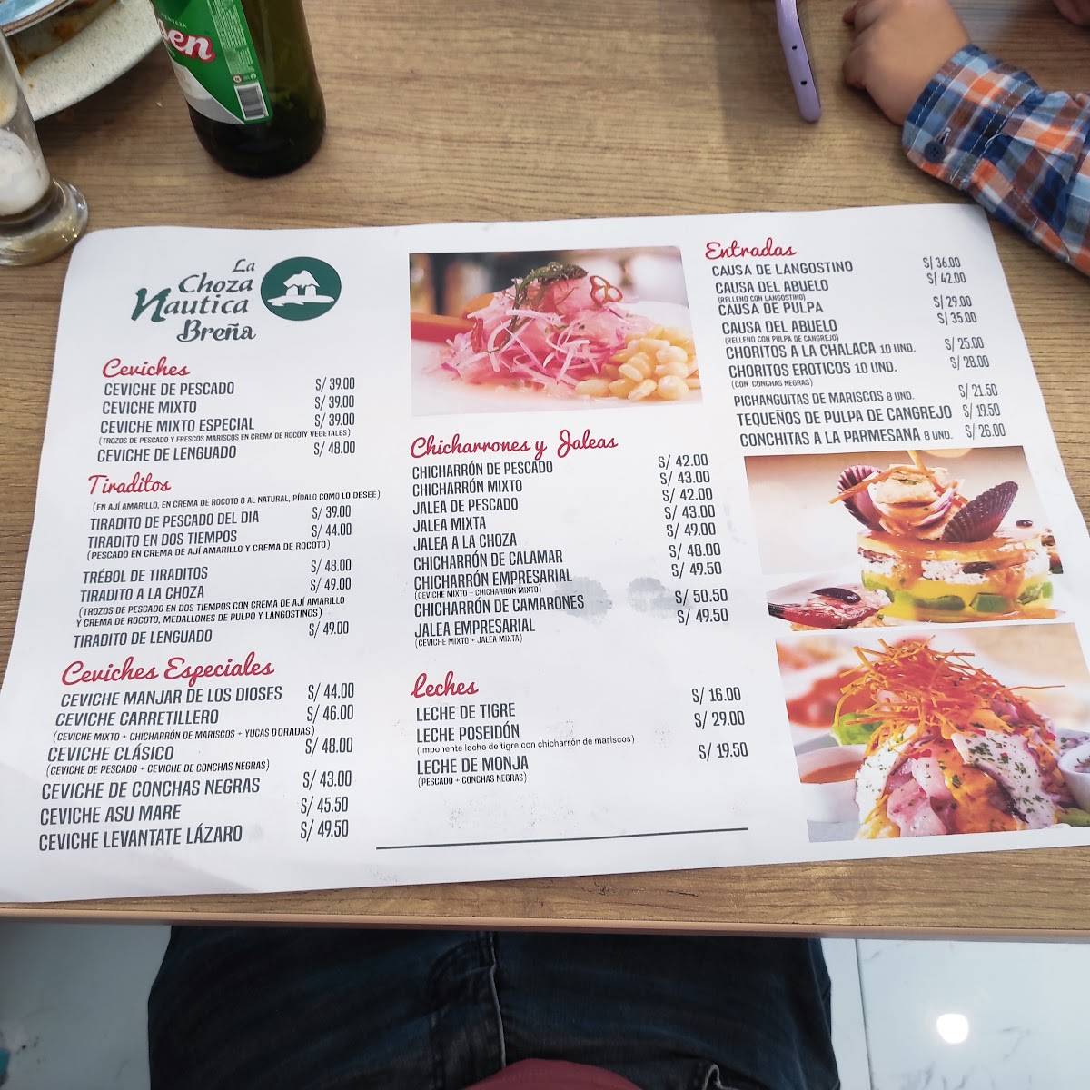 Carta del restaurante La Choza Nautica Breña, Breña, Jr. Breña 204