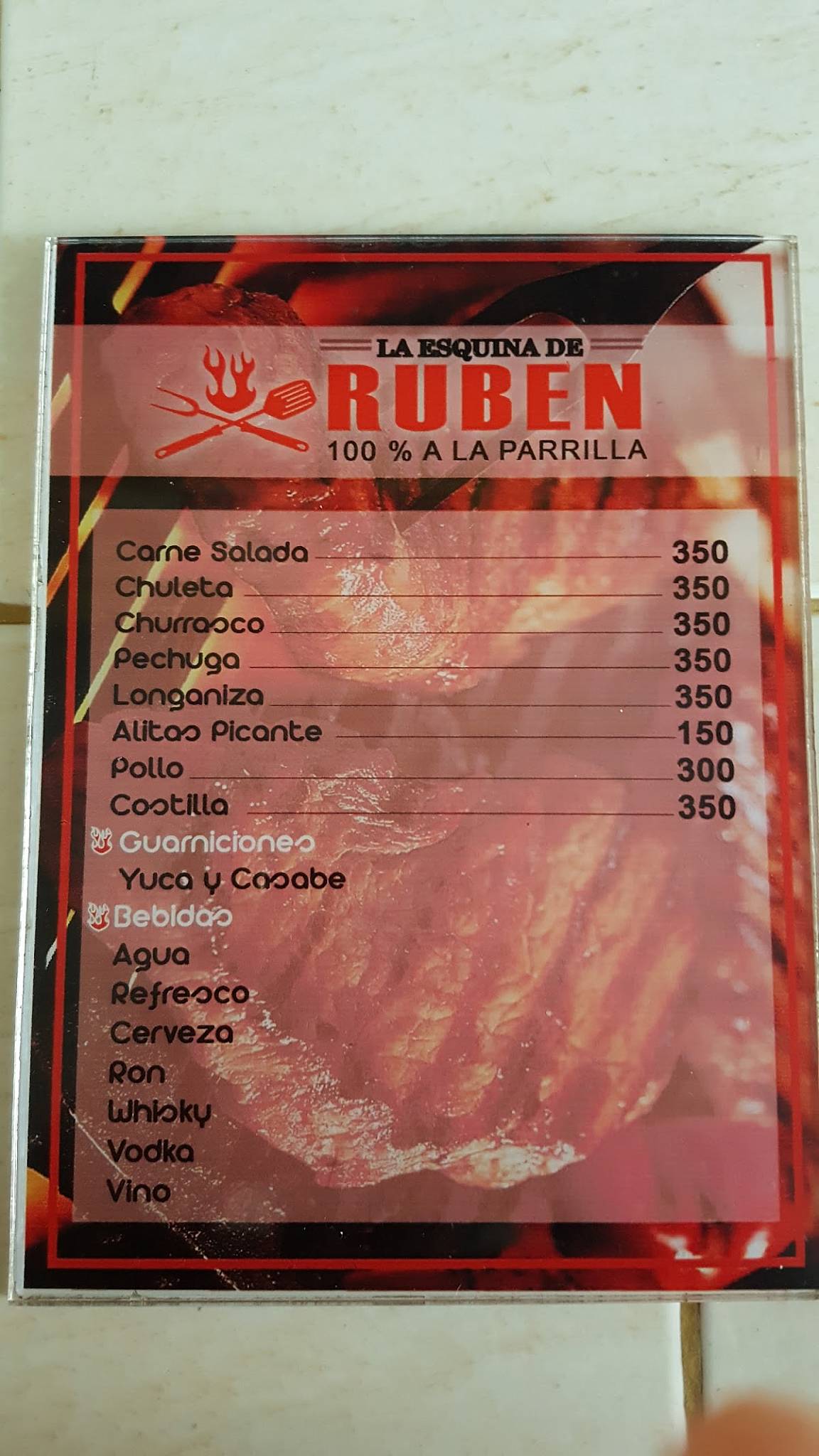 Menu at La Esquina De Ruben Food restaurant, Santiago De Los Caballeros