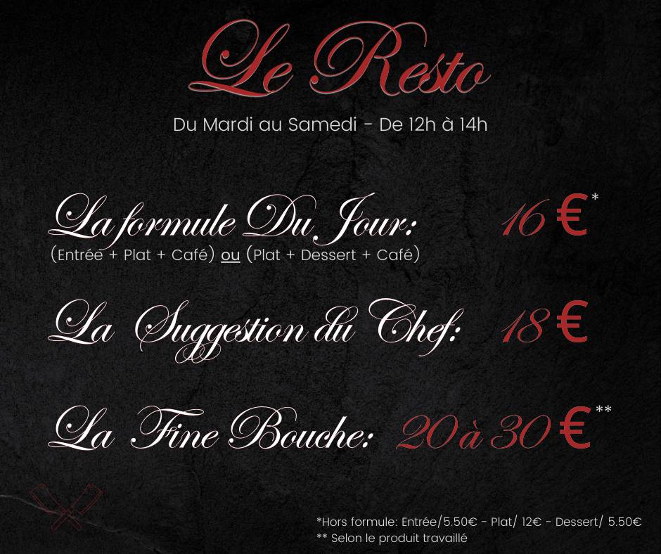 Menu au La Fine Bouche restaurant, Biesles