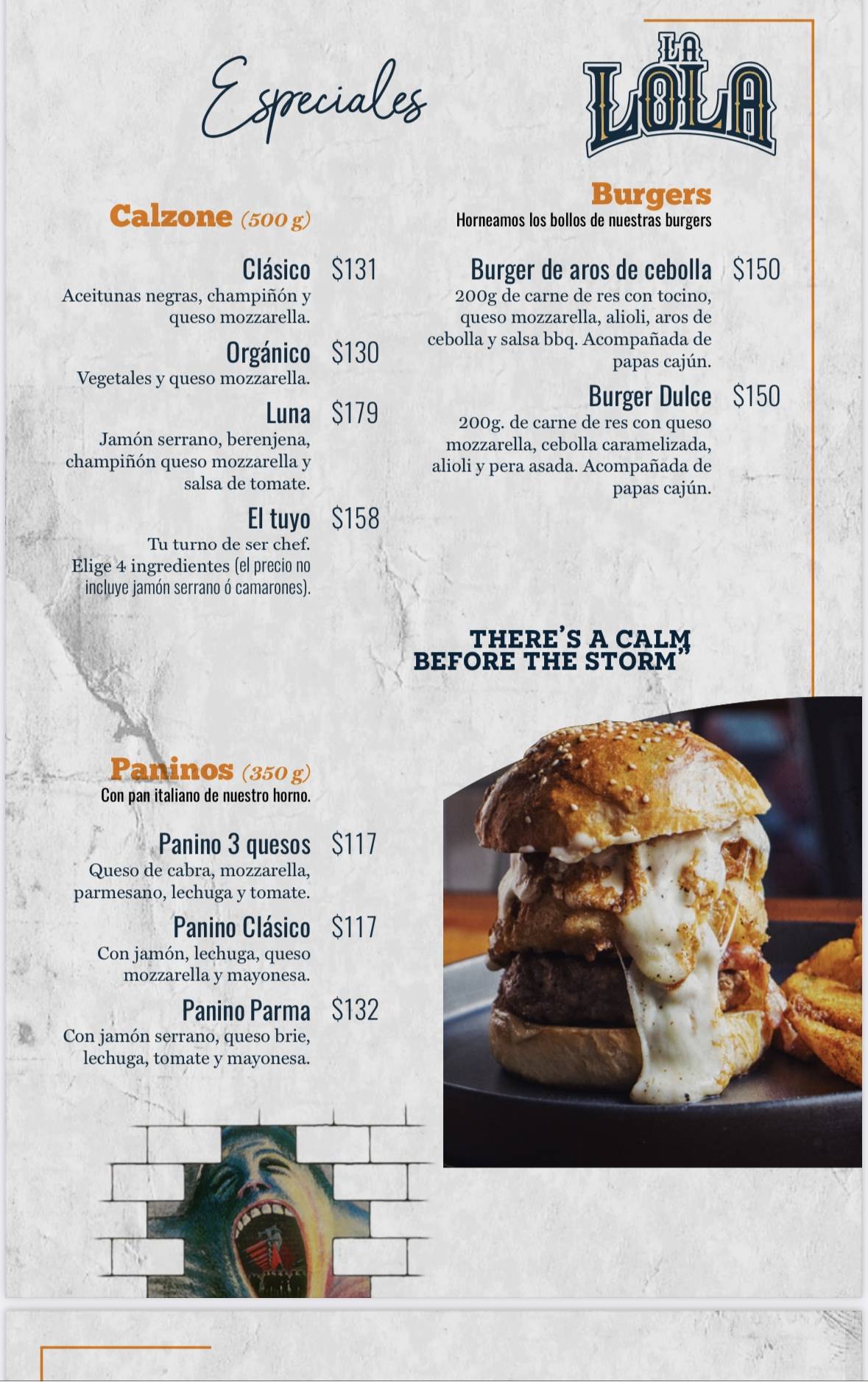 Carta del restaurante La Lola, Xalapa Enríquez
