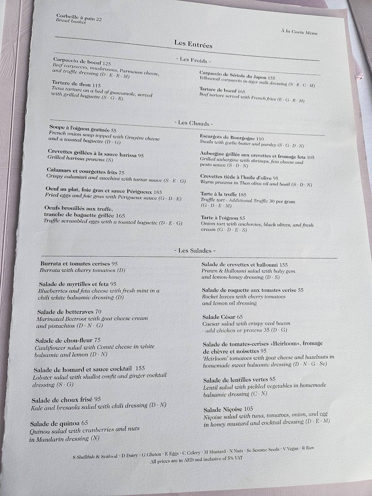 Menu at La Maison Ani Dubai restaurant, Dubai