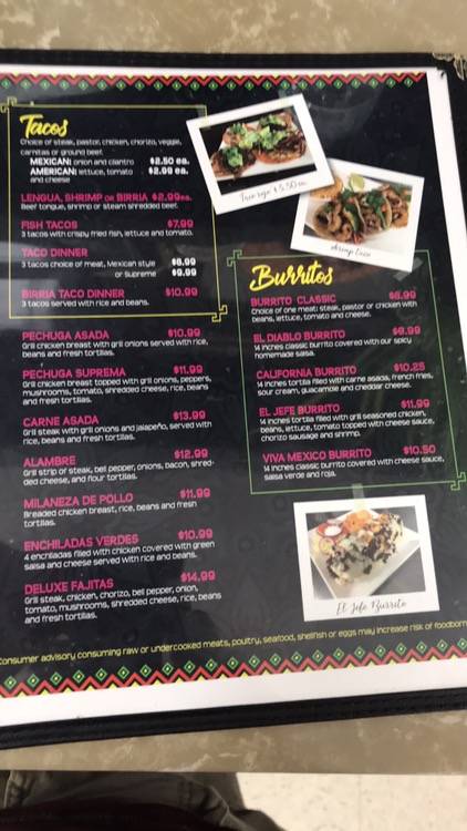 Menu at La Mixteca Restaurant, Urbana, 510 N Cunningham Ave #4