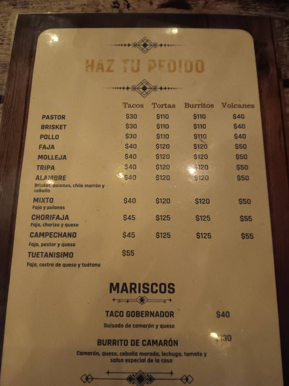 Carta del restaurante La Mula FT, Nuevo Laredo