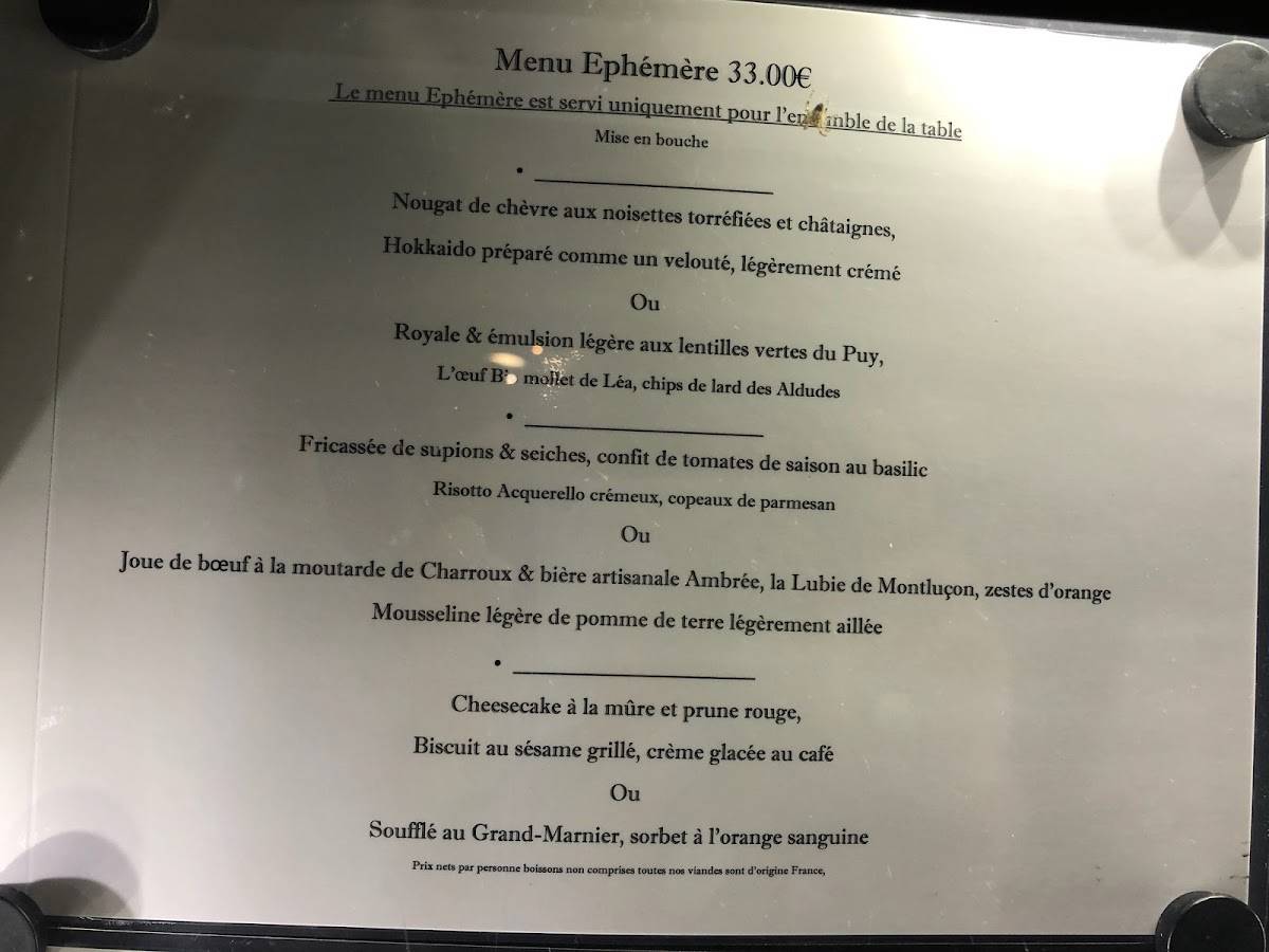 Menu au La Table De Marlène restaurant, Vichy, Boulevard Maréchal ...