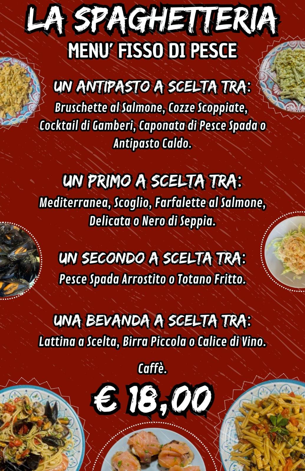 Speisekarte von La Spaghetteria restaurant, Palermo