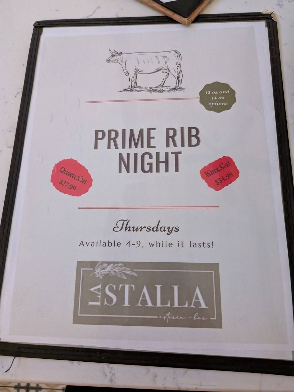 Menu at La Stalla Osteria & Bar, Stoughton