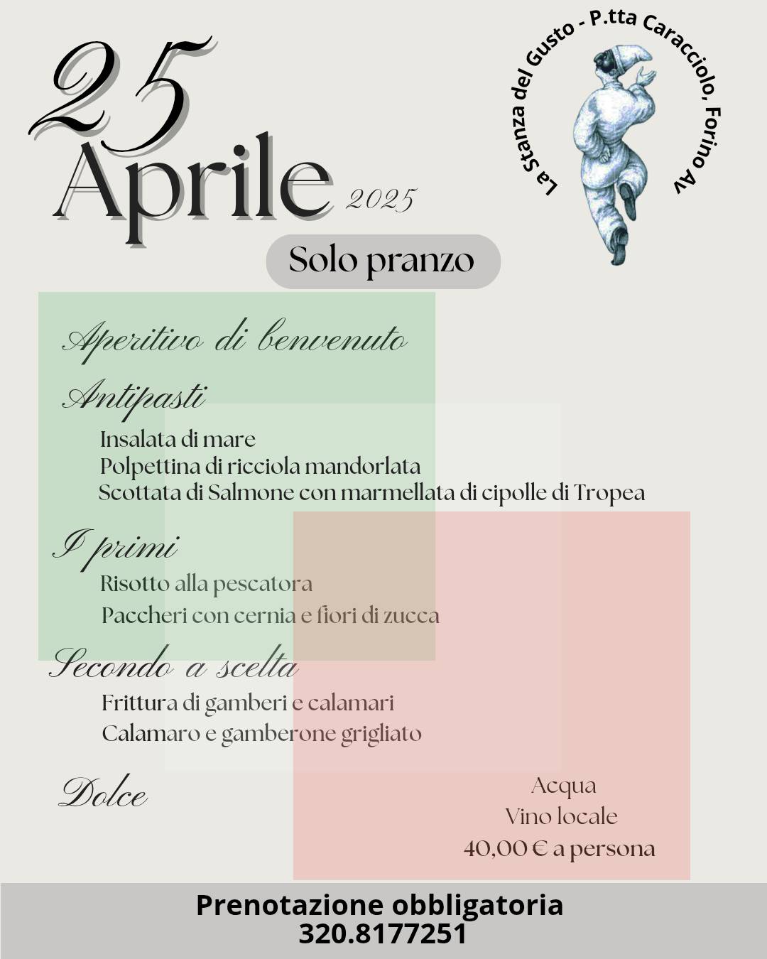 Menu da La Stanza del Gusto ristorante, Forino, Piazzetta Caracciolo