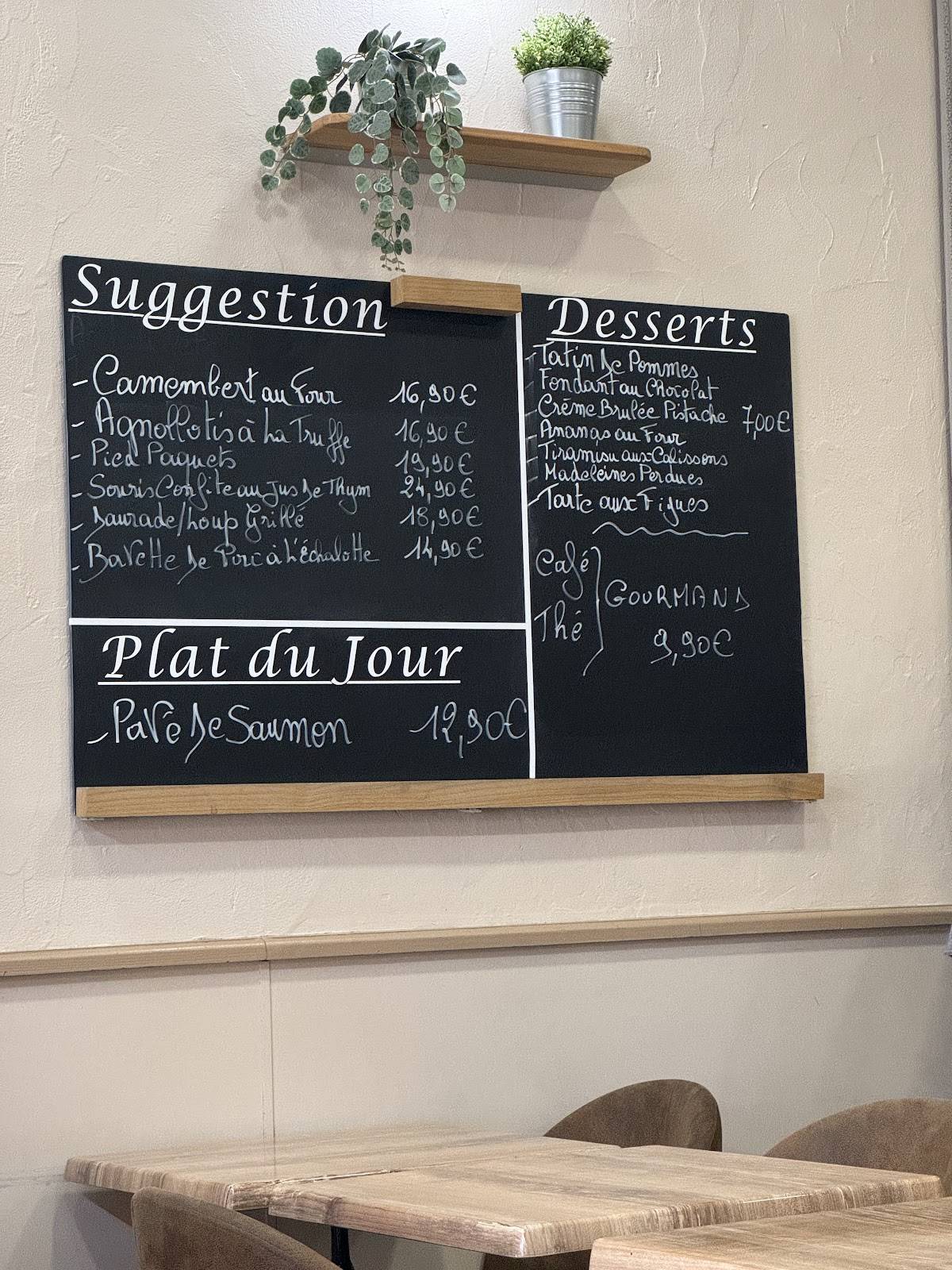 Menu au La Table de Voltaire restaurant, Aubagne