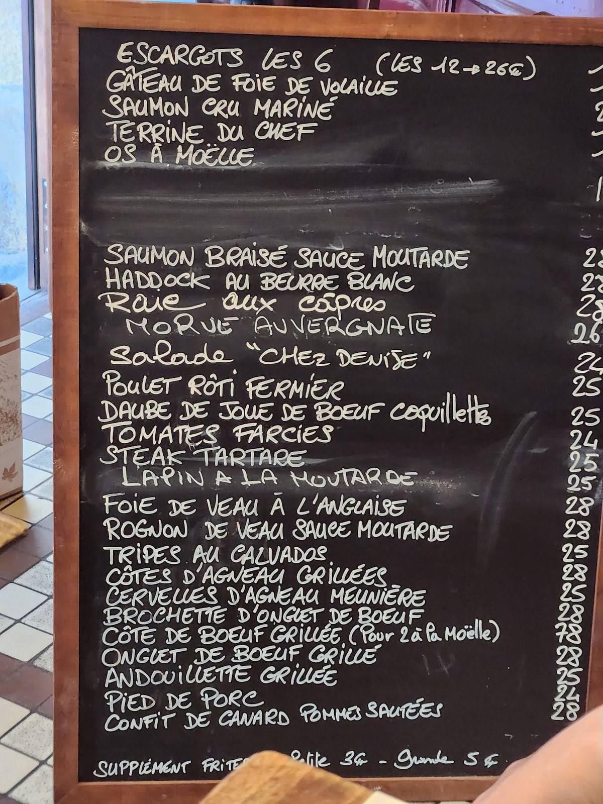 Menu at La Tour Montlhéry - Chez Denise restaurant, Paris, 5 Rue des ...
