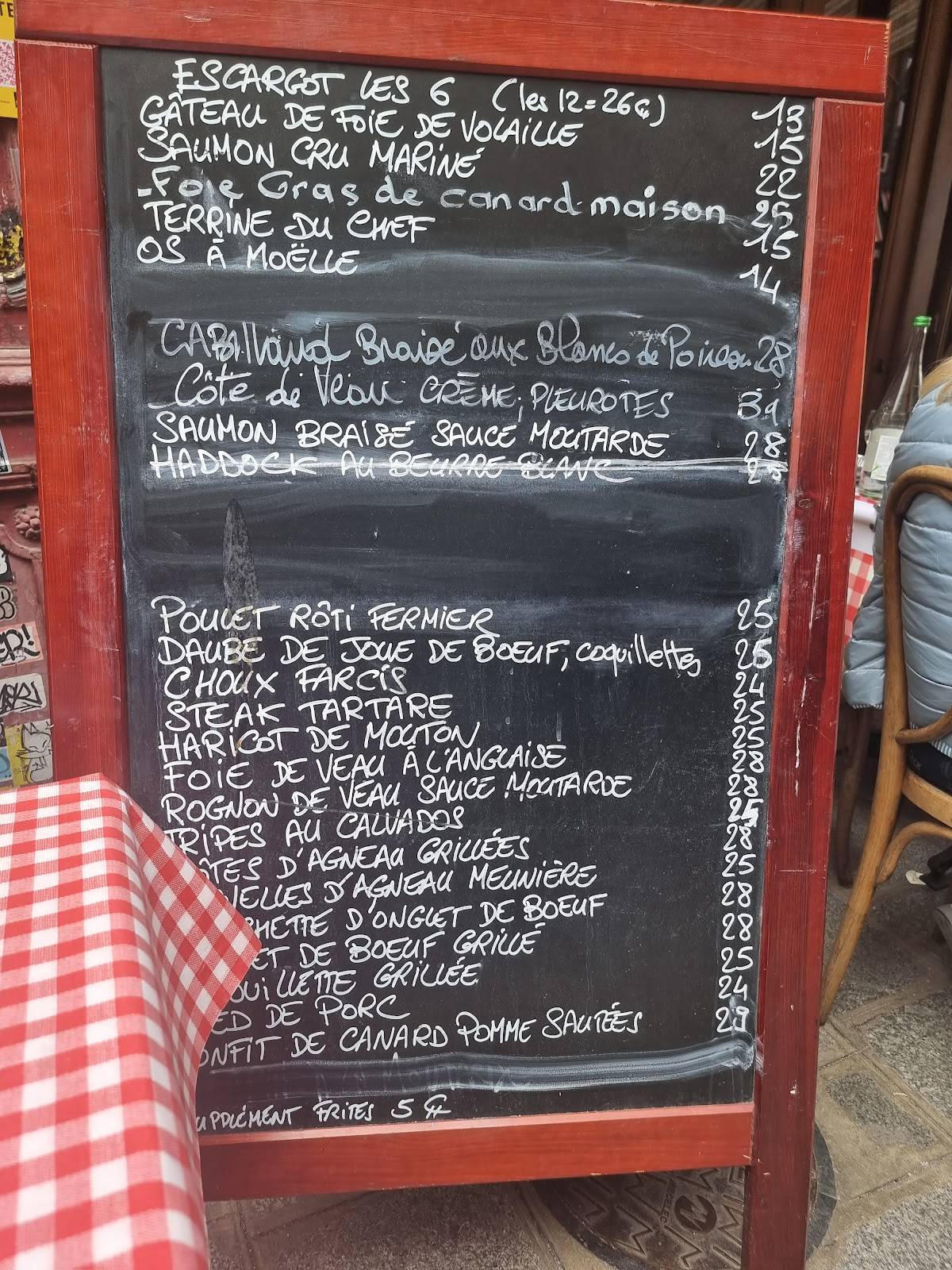 Menu at La Tour Montlhéry - Chez Denise restaurant, Paris, 5 Rue des ...