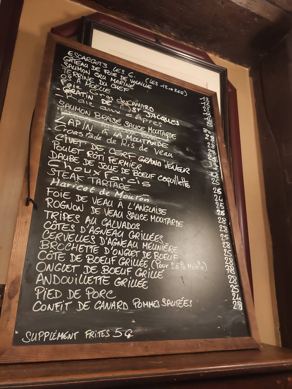 Menu at La Tour Montlhéry - Chez Denise restaurant, Paris, 5 Rue des ...