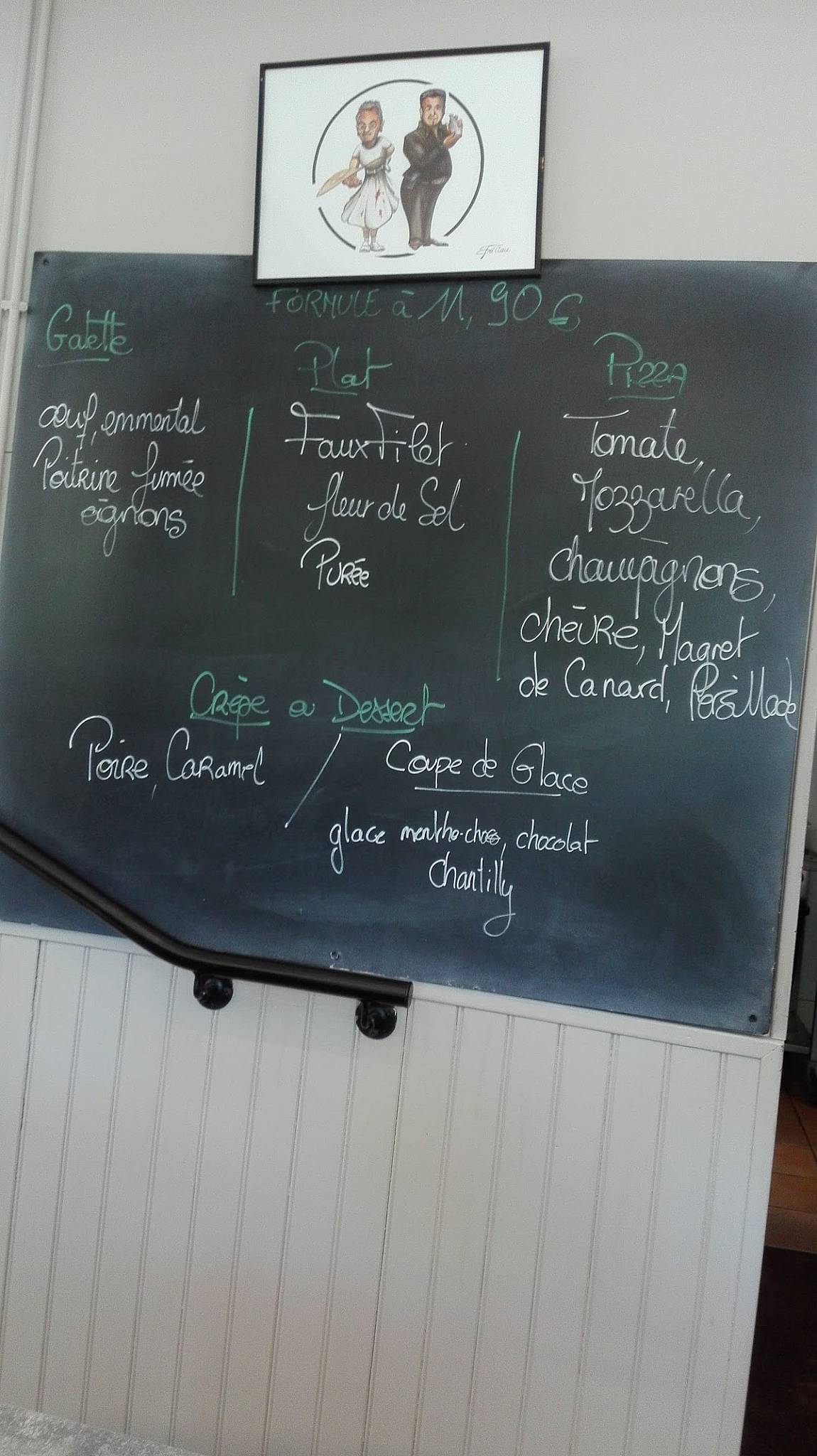 Menu at La Via Roma restaurant, Rennes