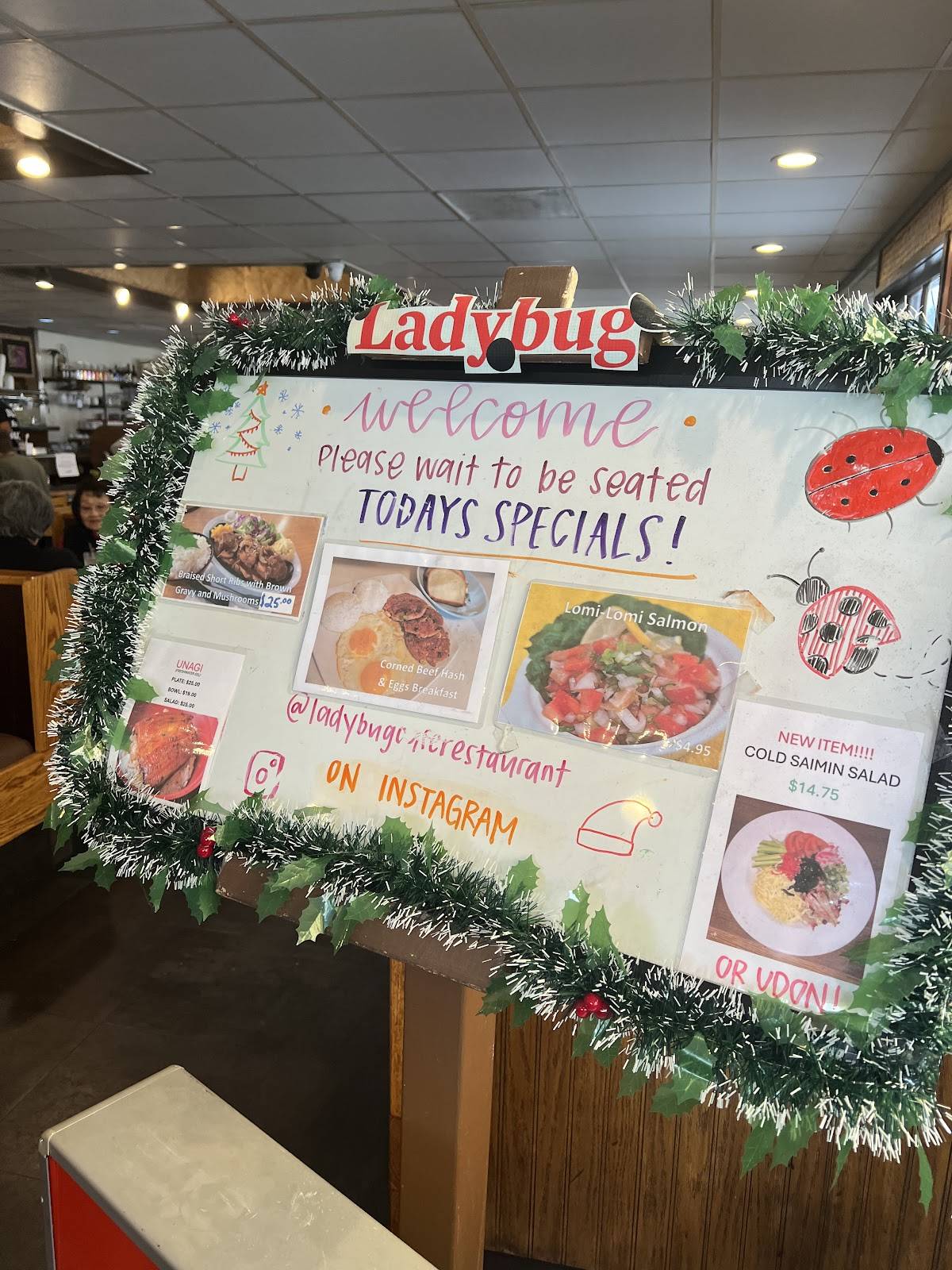 Menu at Ladybug Café restaurant, Gardena, S Western Ave
