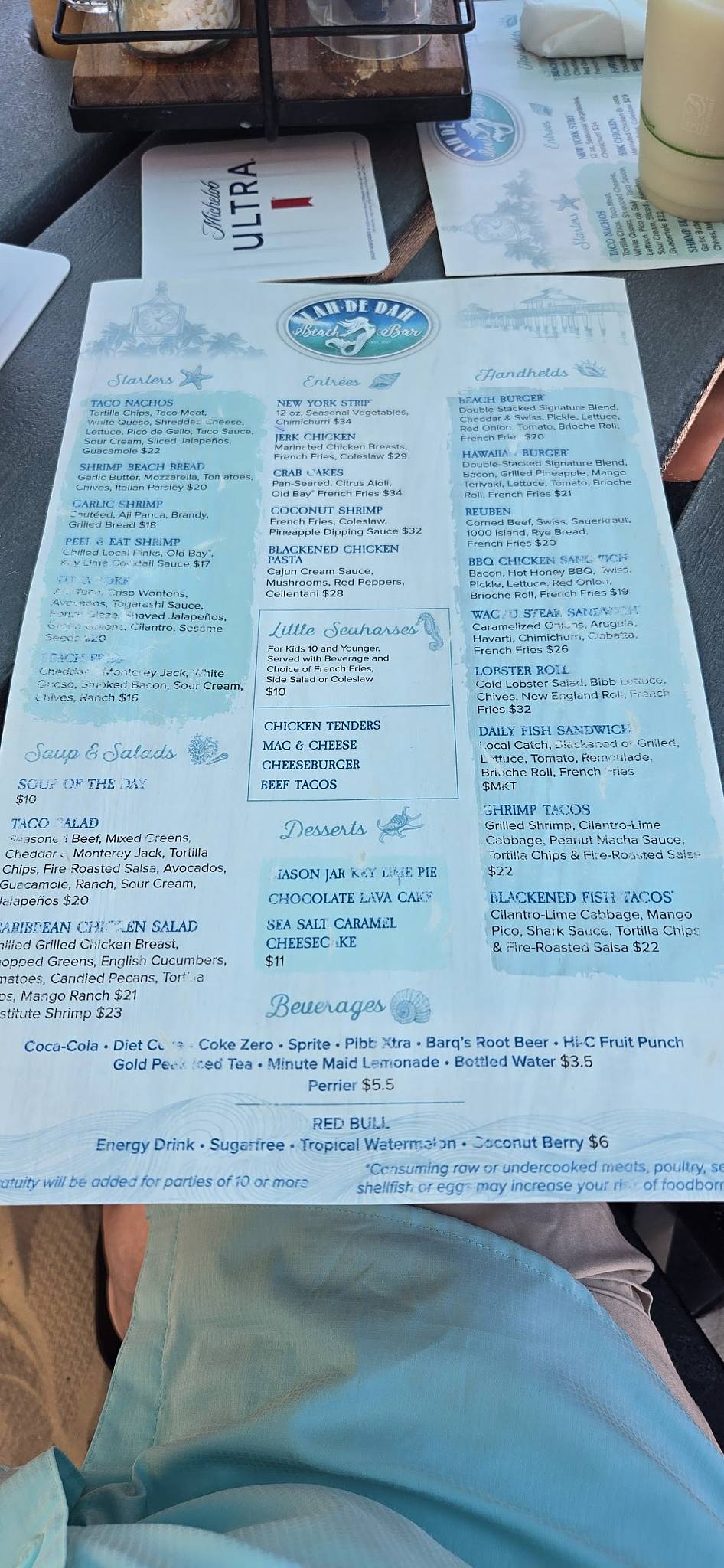 Menu at Lah De Dah Beach Bar & Grill, Fort Myers Beach, Estero Blvd