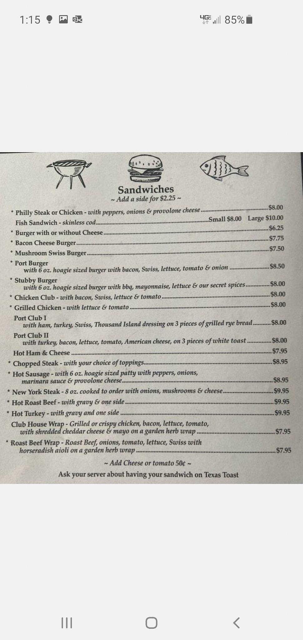 Menu at Lance's Port & Pub, Darlington, Constitution Blvd