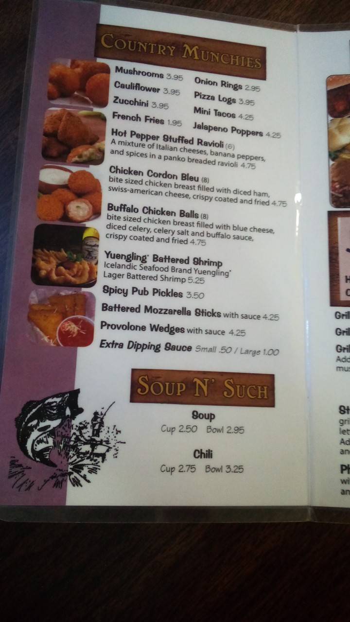 Menu at Landmark Hotel restaurant, Tidioute