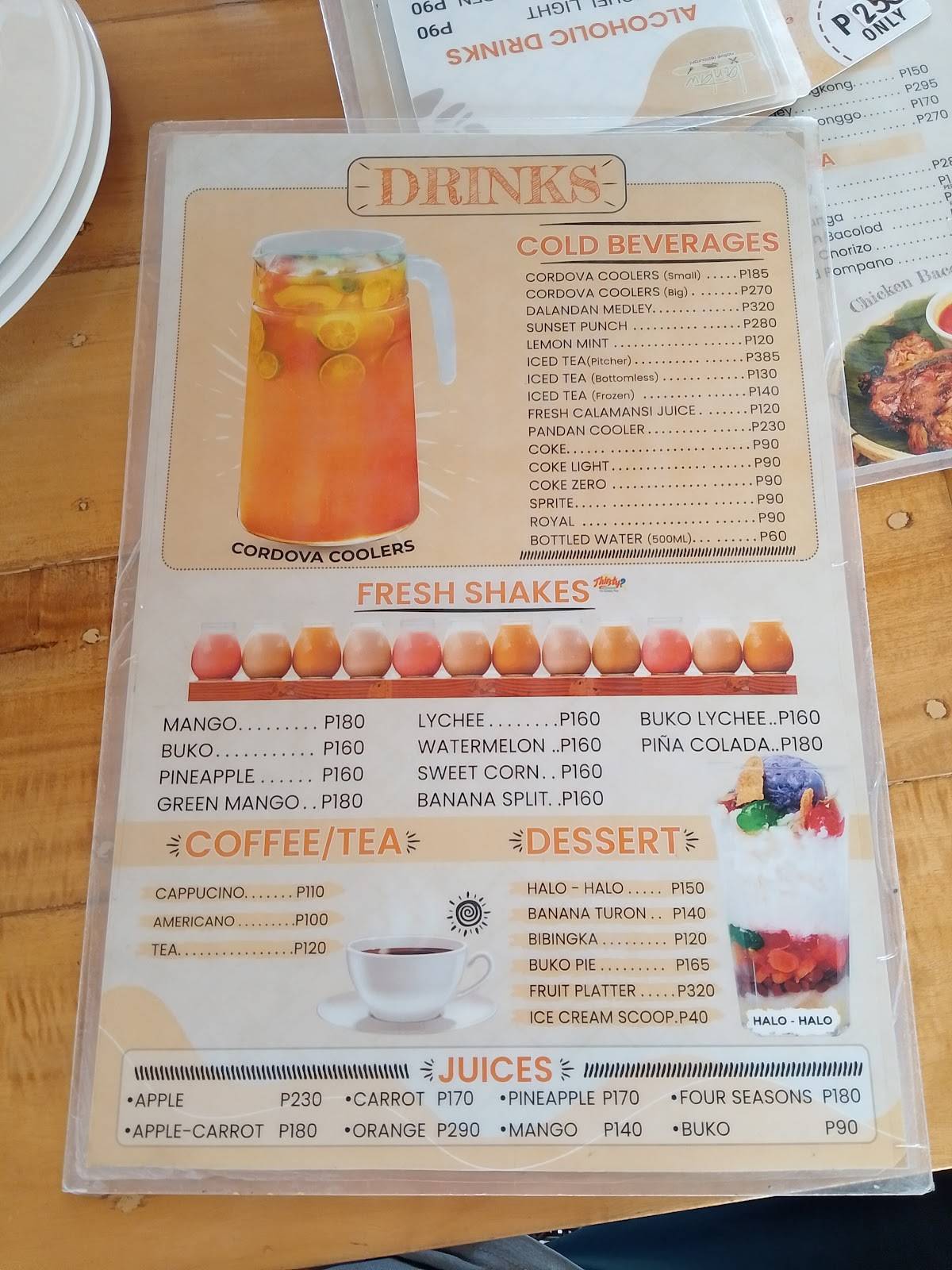 Menu at Lantaw Seafood and Grill restaurant, Compostela