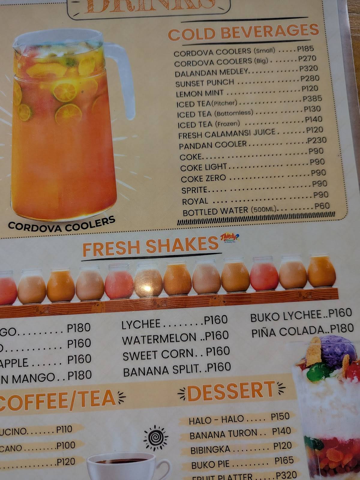 Menu at Lantaw Seafood and Grill restaurant, Compostela