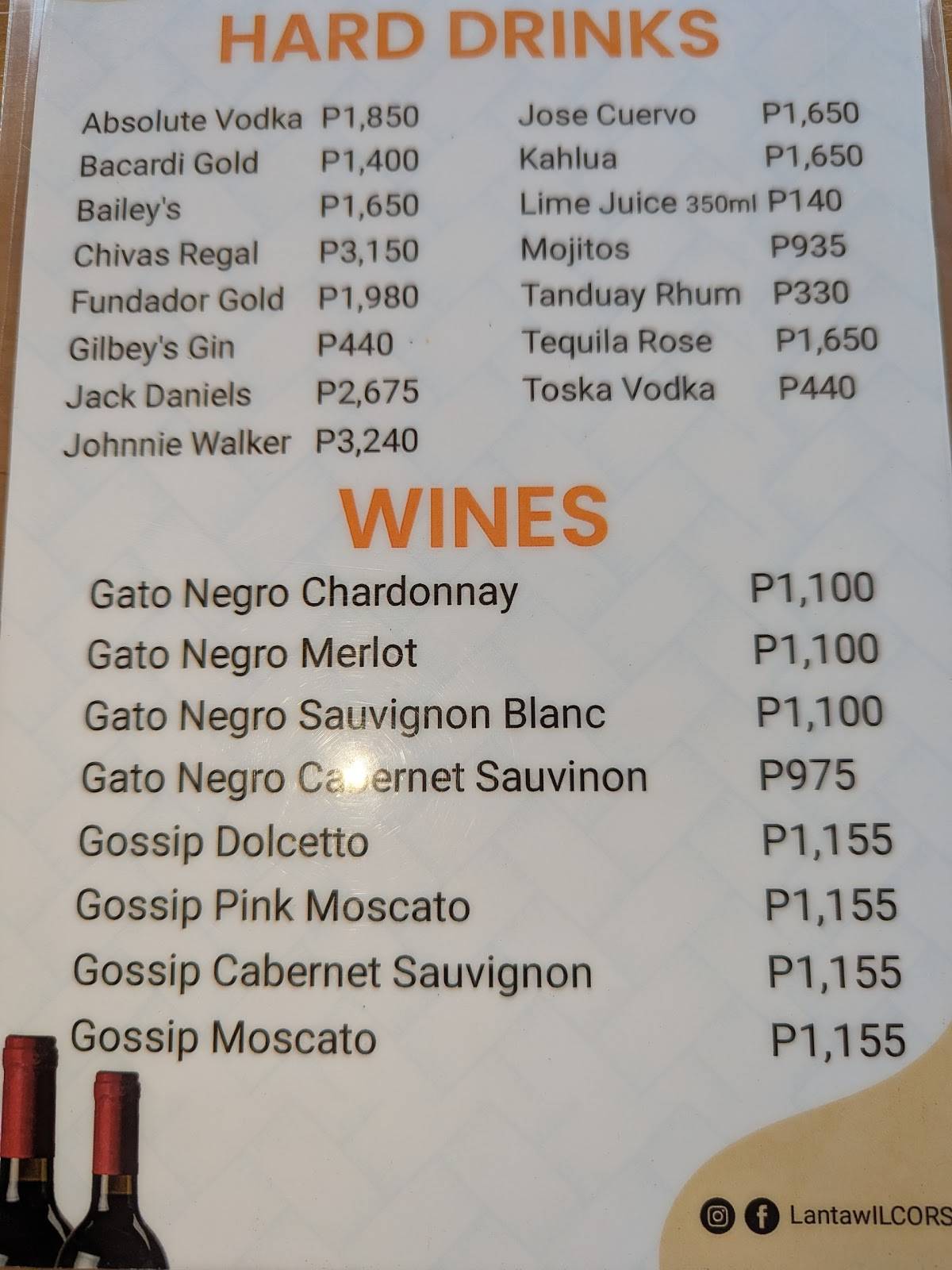 Menu at Lantaw Seafood and Grill restaurant, Compostela