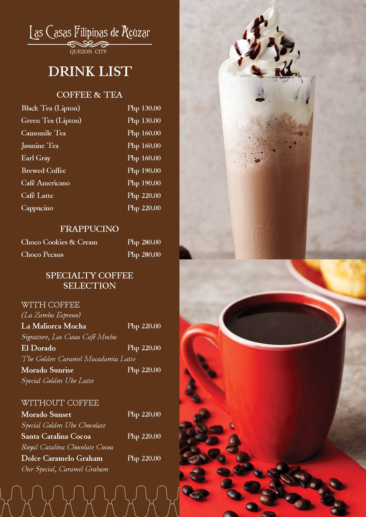 Menu at Las Casas Filipinas de Acuzar Quezon City restaurant, Quezon City