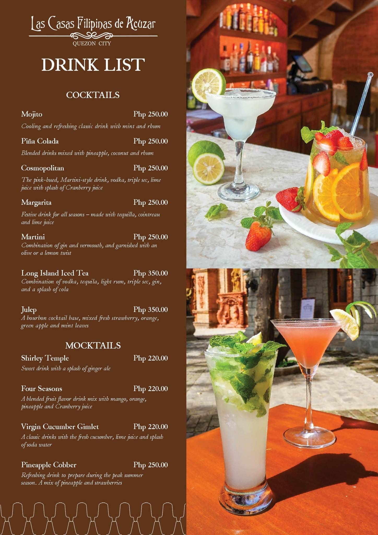 Menu at Las Casas Filipinas de Acuzar Quezon City restaurant, Quezon City