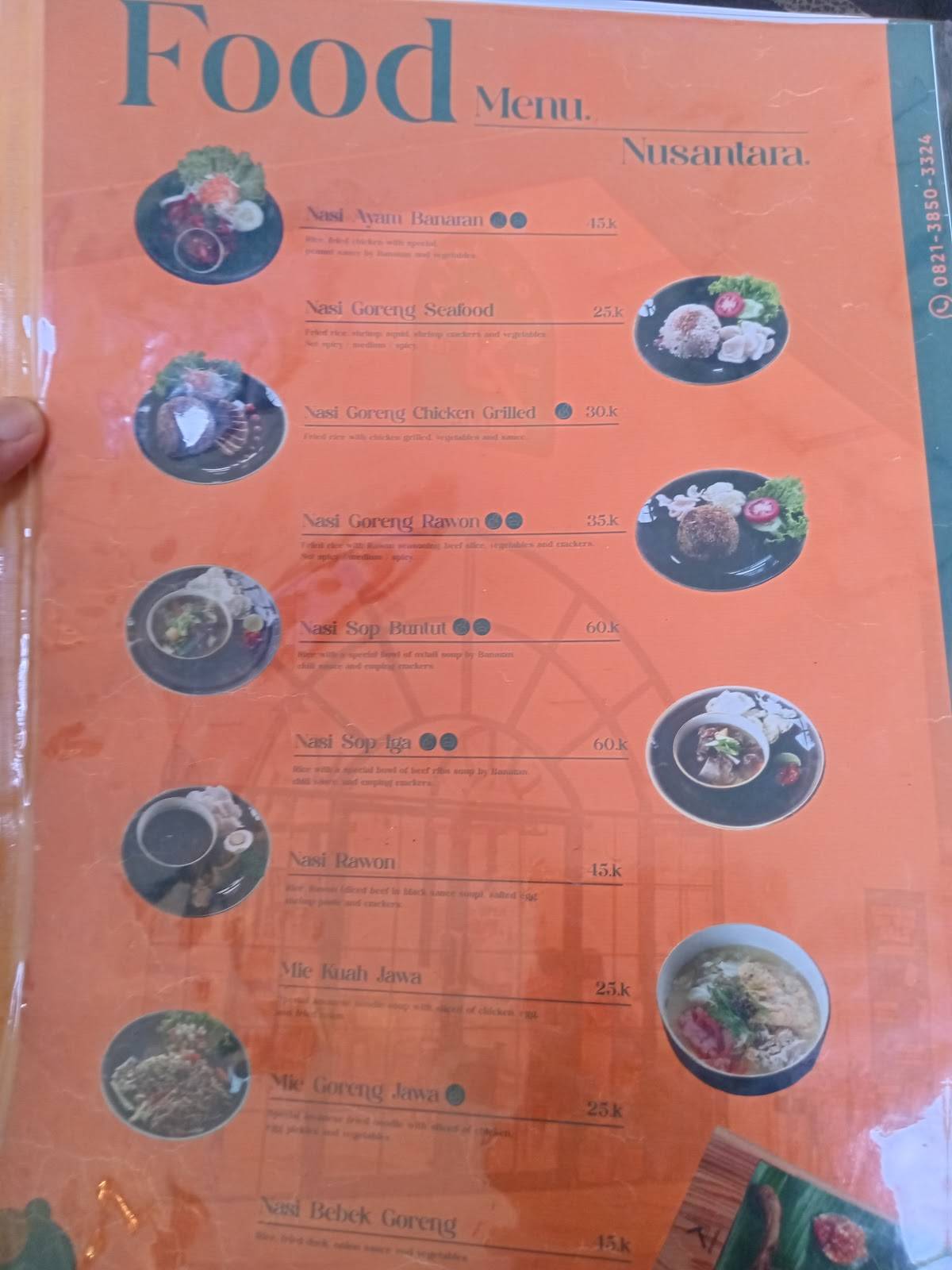 Menu at Latar Kota by Banaran restaurant, Semarang