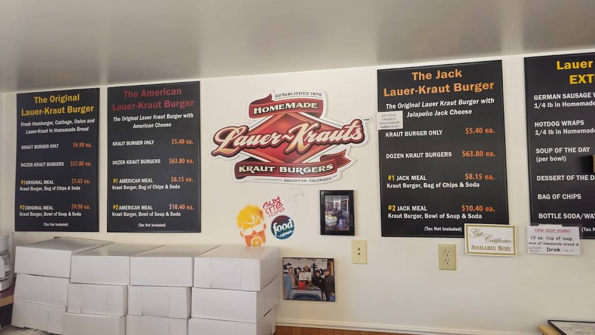 Menu at Lauer Krauts restaurant, Brighton, 26 S 6th Ave