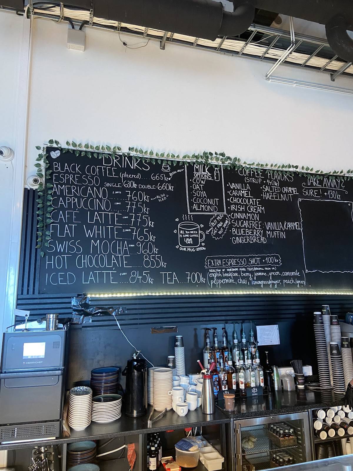 Menu at Lava Bakery and Coffee, Vik