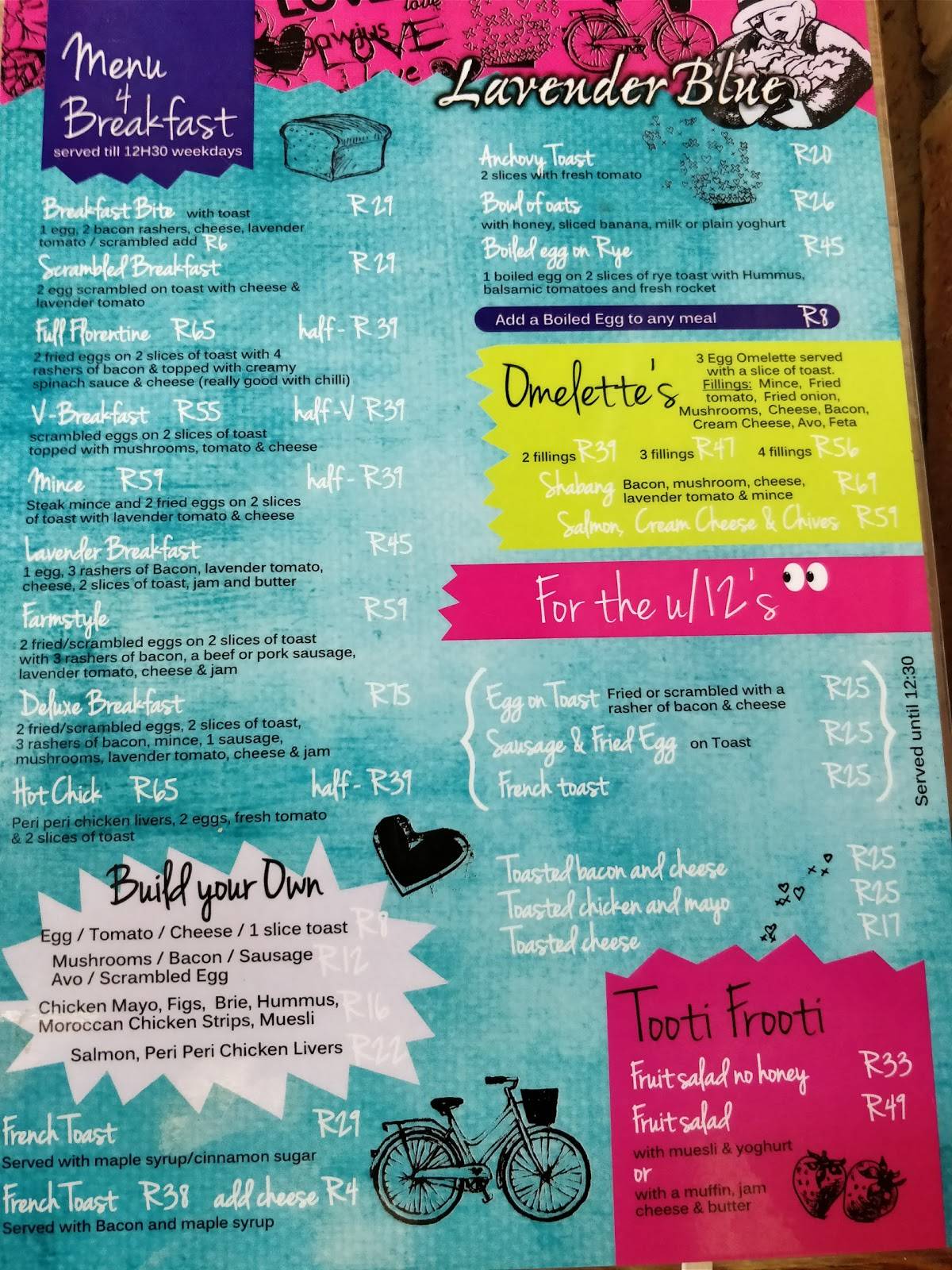 Menu at Lavender Blue Market, Café & Deli restaurant, East London ...